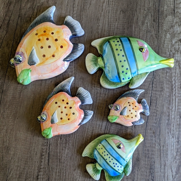 Wall Decor | Set Of 5 Decorative Fish Wall Decor | Poshmark